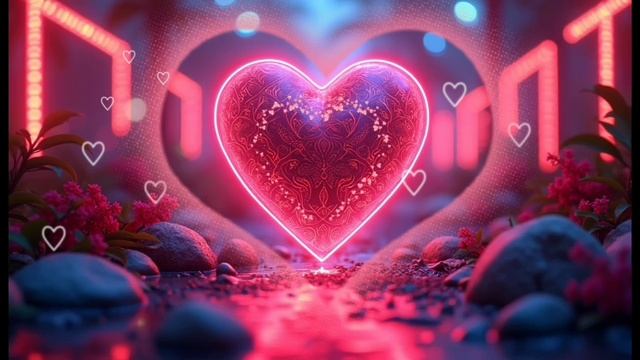 ФОН/ НЕОНОВЫЕ СЕРДЦА/ 1 ЧАС #фон #футаж