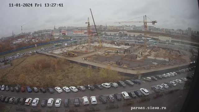 Полный цикл монтажа подъёмного крана 31 октября - 2 ноября 2024г - Стройка напротив метро Парнас