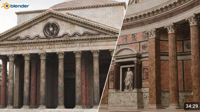 Восстановление пантеона [blender история ]