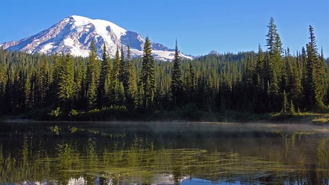 (3 hours) 4K UHD Relaxation video Mount Rainier National Park Washington State, Nature Sounds - 1_00