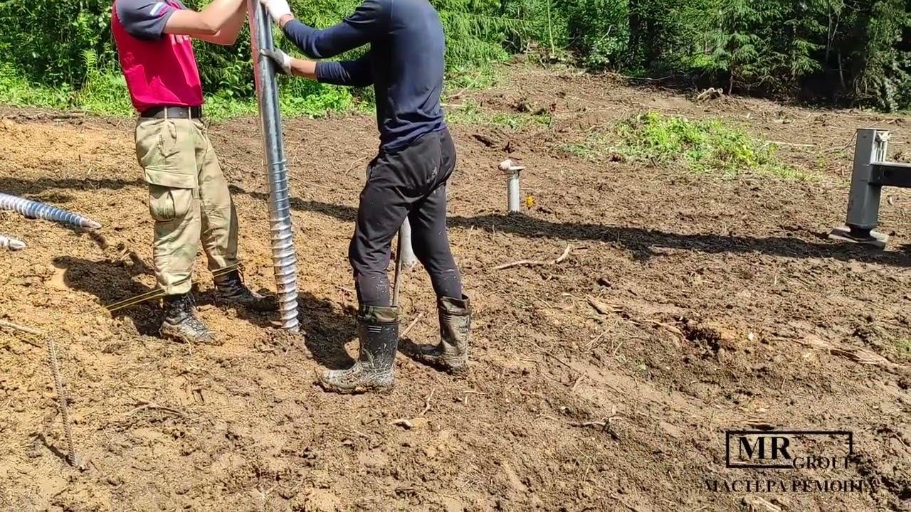 Монтаж винтовых свай. Фундамент на винтовых сваях своими руками. ОТ А до Я.