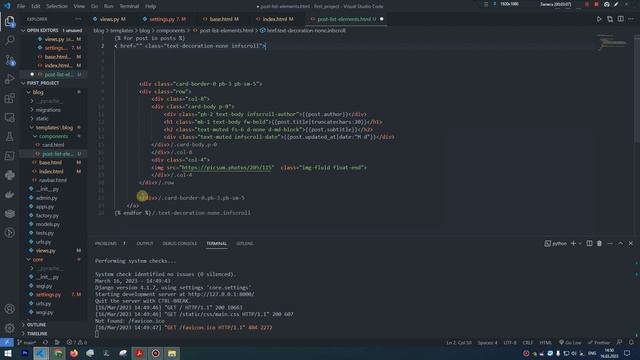 Django Blog Асинхронный HTMX #10 #reactjs #проект #django #js #python