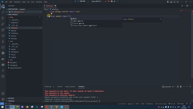 Django Blog Добавление в админку модели #3 #reactjs #проект #django #js #python