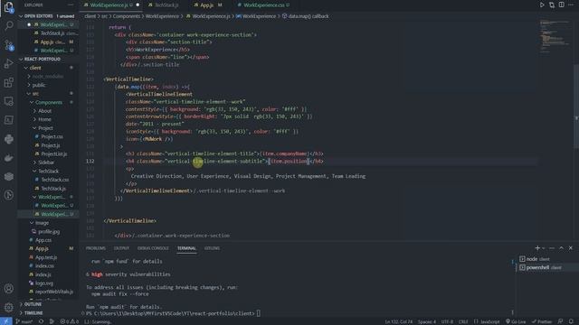 React webportfolio Опыт работы Компонент #15