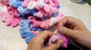 Детский плед из  alize puffy color