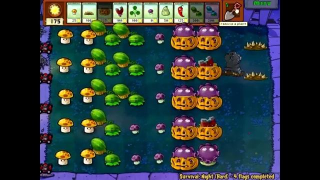 Plants vs. Zombies - Серия 47 (Выживание ночь HARD) КурЯщего из окна