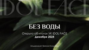 БЕЗ ВОДЫ | Итоги работы управляющей компании IDOL FACE за декабрь 2024
