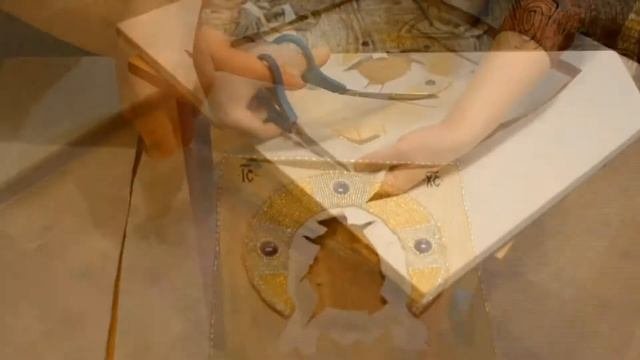 8. Финал сборки бисерного оклада для иконы.