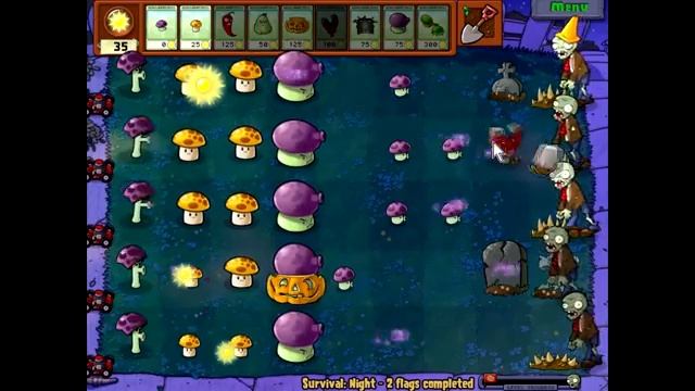 Plants vs. Zombies - Серия 41 (Выживание ночь) КурЯщего из окна