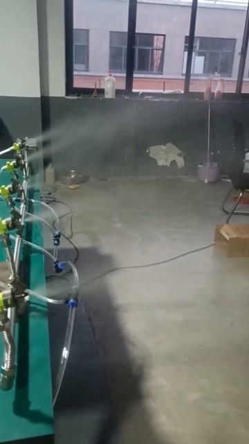Система увлажнения сырья при помощи двухфазных форсунок #nozzle #сухойтуман #fog