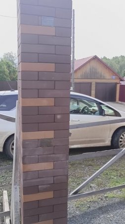 Закладная для откатных ворот и калитки в кирпичном столбе лего