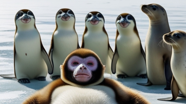 Пингвун – смешной гибрид пингвина и обезьяны! 🐧🐵