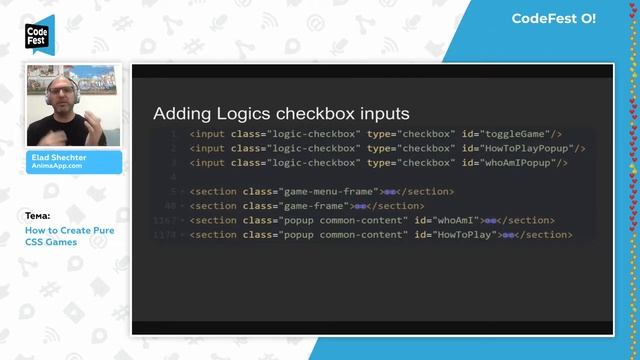 #Frontend Elad Shecher. How to Create Pure CSS Games