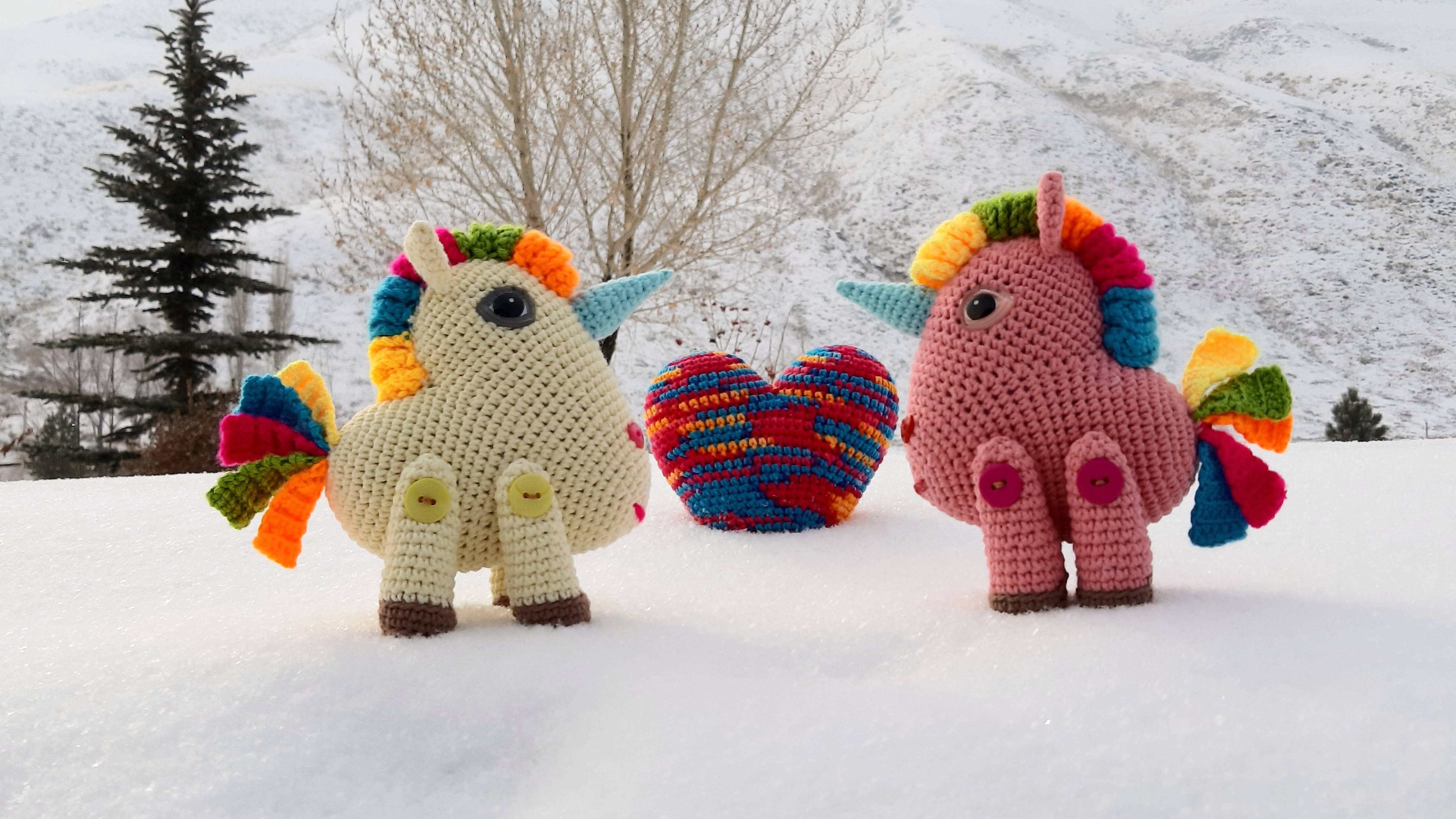 Единорог - сердце  (видеообзор)   Вязание крючком  Unicorn - heart   A pattern preview