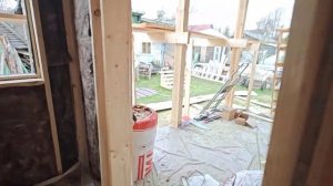 Строительство каркасного дома D62 6х7 с прихожей и террасой 2х6: завершение работ