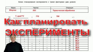 Планирование эксперимента