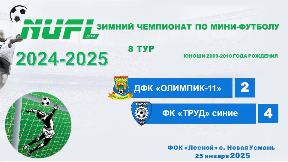 ДФК "ОЛИМПИК ЭВРИКА-11" - ФК "ТРУД"