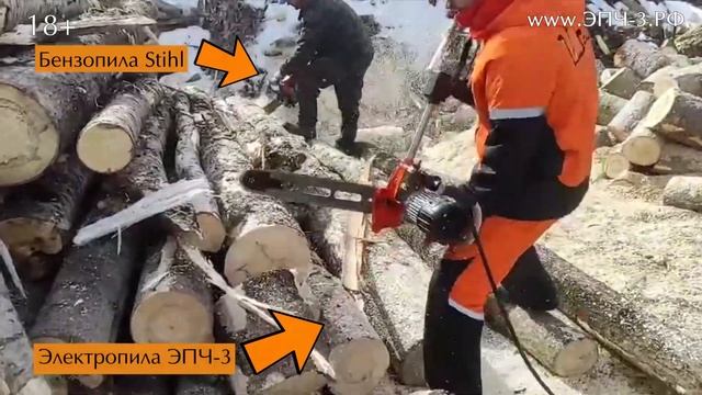 Мощная электропила против бензопилы