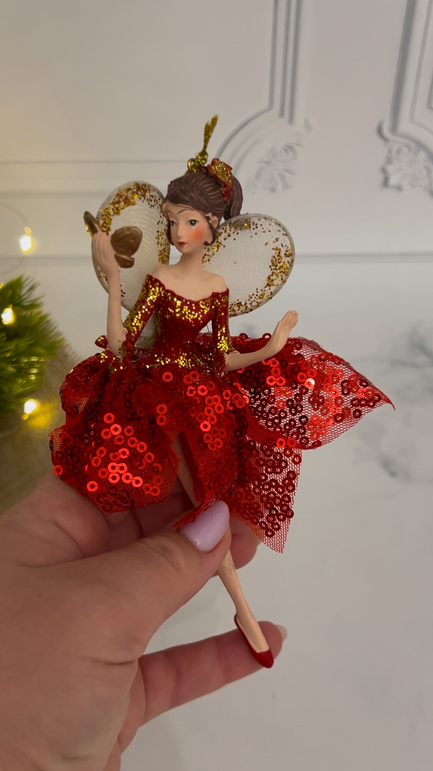 #Shorts Красивая новогодняя фея на ёлку // Новогодняя игрушка на ёлку //