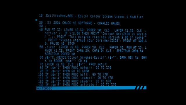 Sinclair ZX Spectrum NEXT - BASIC Editor Colour Scheme - Viewer ...
