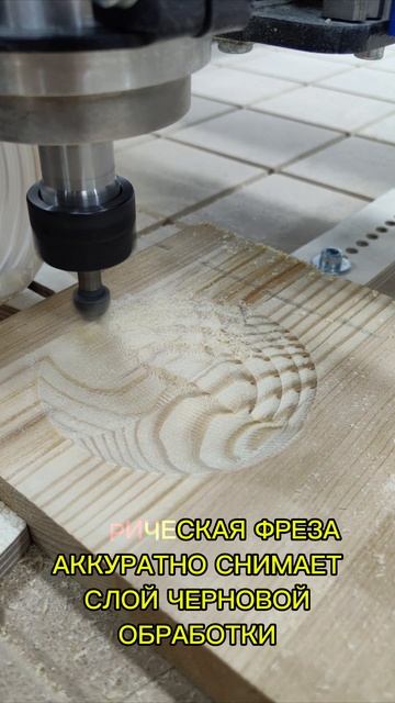Чистовая обработка чернового рельефа по дереву