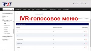 IVR-голосовое меню в АТС W&T-NS