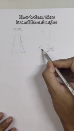Draw Nose outline step by step in different angles #drawingtutorial #nose #easytutorial