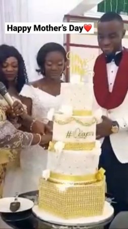 Cutting wedding cake with our Mothers🥹❤️ #youtubeshorts #mothersday #couplevlog #wedding #ghana