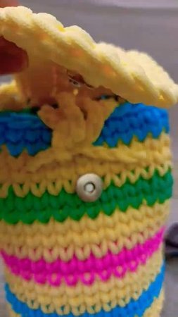 Crochet Bucket Purse#With Flap# Colors can be customized#For Order DM at my channel#Ms Creations 💕