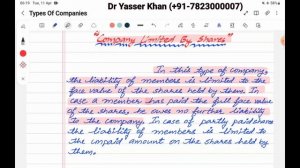 Company Limited By Shares | Meaning Of Company Limited By Shares | Company | Types Of Company | CUE