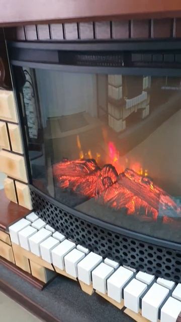 Камин электрический Stone О дуб средний с очагом Evrika 25,5