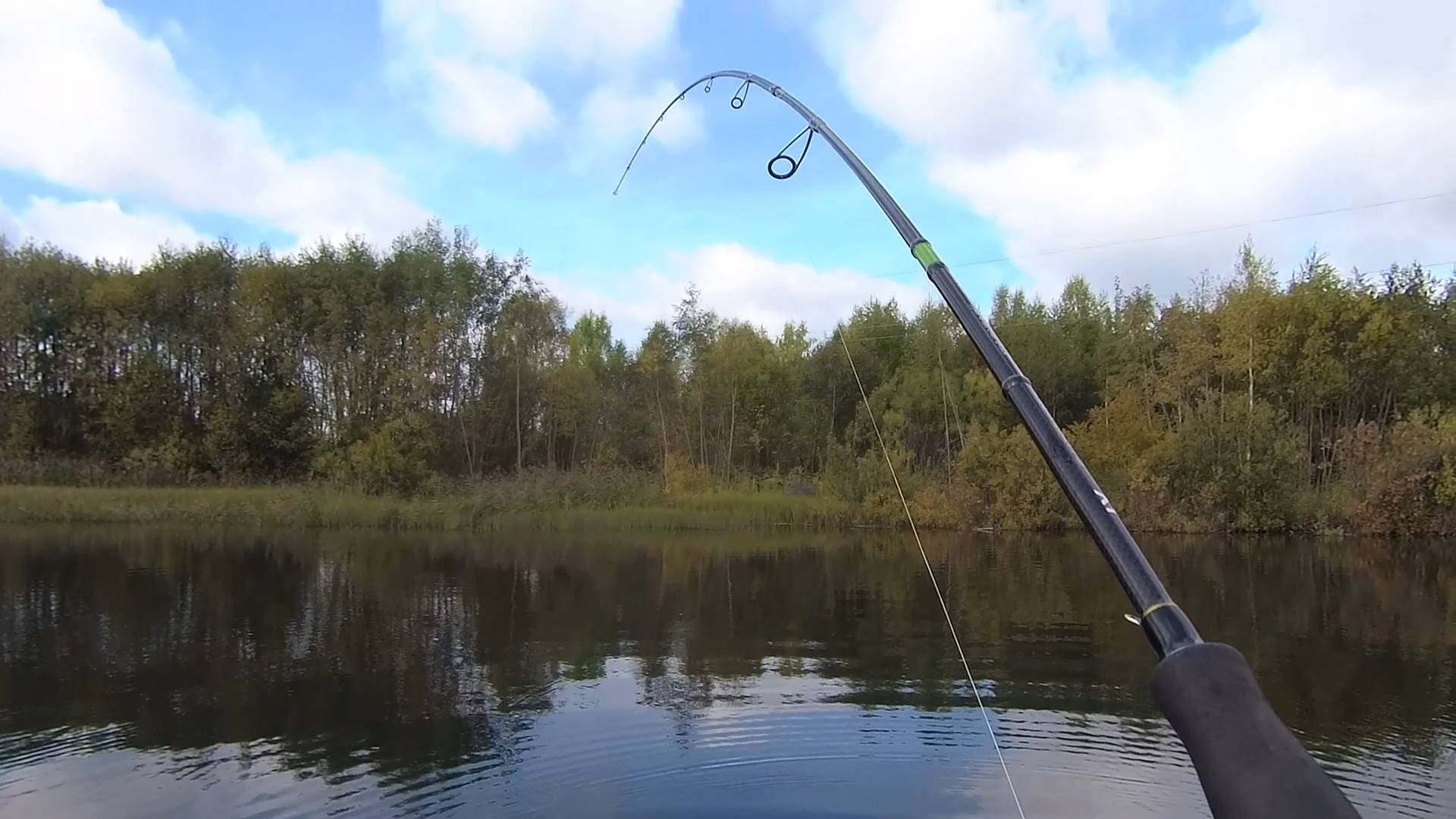 Деревенский пруд. Осенний твичинг крупными воблерами.