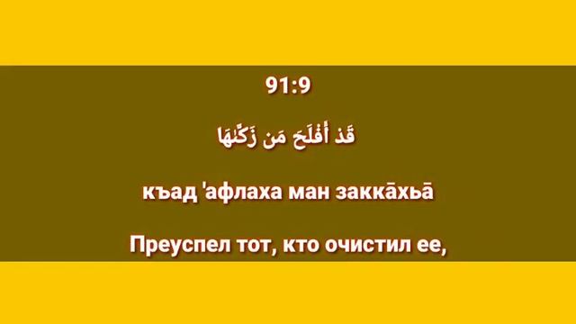 Сура «АШ - ШАМС» для Изучения с Мишари Рашид Аль-Афаси (транскрипция, перевод и арабский)