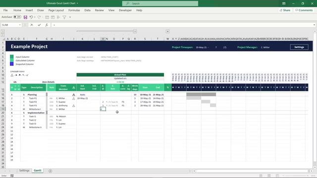 How to create Ultimate Excel Gantt Chart for Project Management (with Smart Dependency Engine)