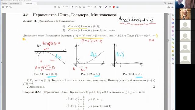 13. Экстремум и первая производная. Неравенства Гельдера, Минковского.