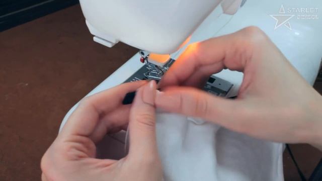 Обработка среза эластичной тесьмой