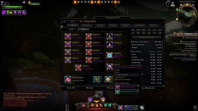 Neverwinter - M30 Wizard Thaumaturge Endgame Build with Max Damage Stats! - Pirates' Skyhold