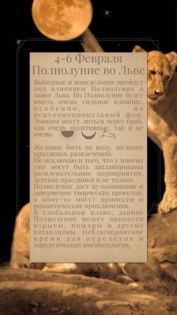 4-6 ФЕВРАЛЯ Полнолуние во Льве. Чего ждать? Совет на день