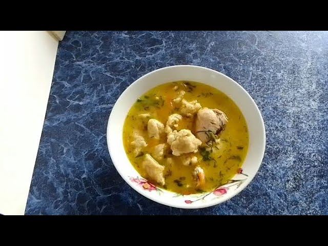 Суп с галушками и плавленым сыром