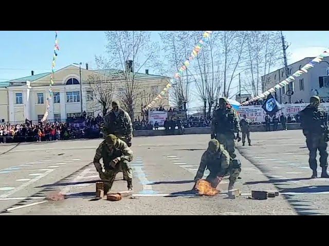 Выступление разведроты, Борзя, 9 мая 2021