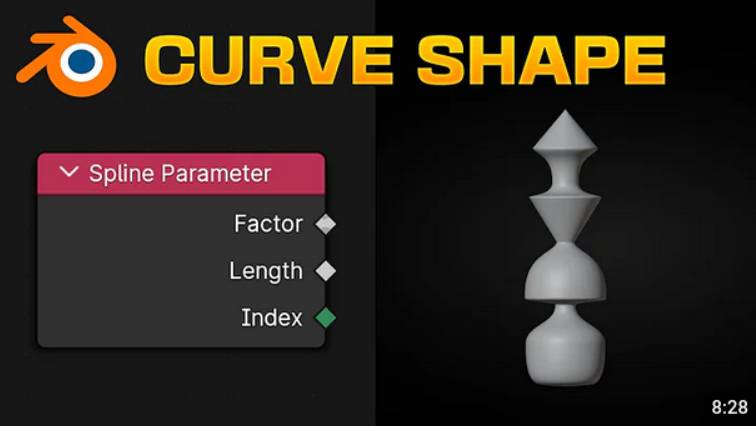 Как работает параметр SPLINE PARAMETER Blender - Geometry Nodes