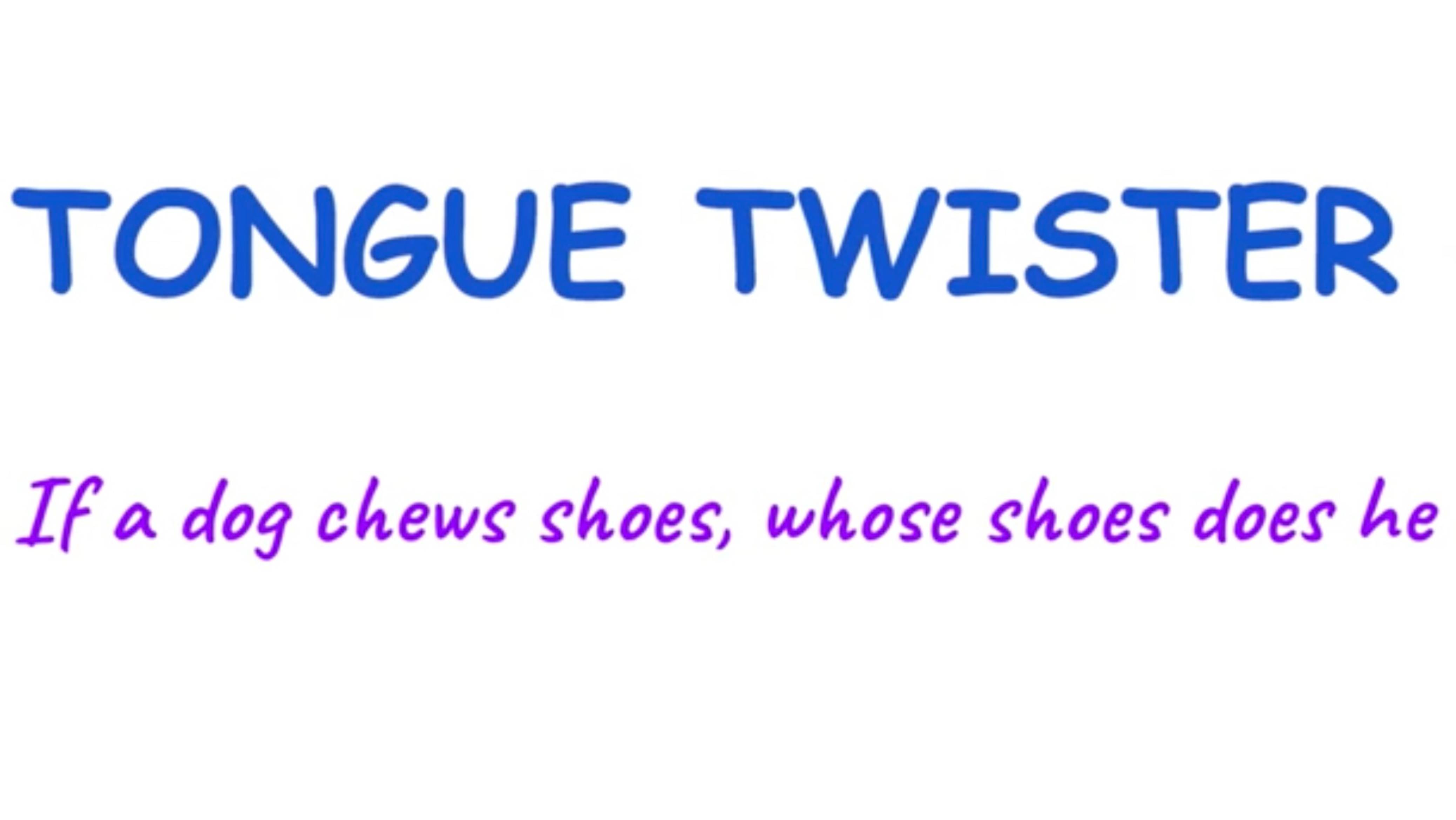 If a dog chews shoes | TONGUE TWISTER #5