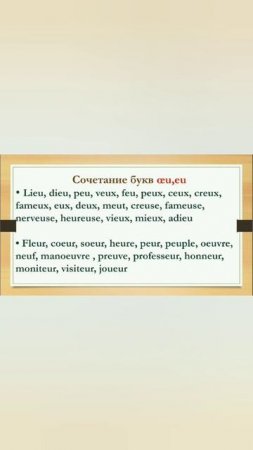 СОЧЕТАНИЕ БУКВ "œu", "eu". Ч. 2. #французский #французскийязык #3минутынафранцузский #буквы #shorts