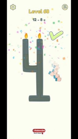 DOP 2 LEVEL 68 ANSWER - DELETE ONE PART 3 12-8= - Game Play Walkthrough