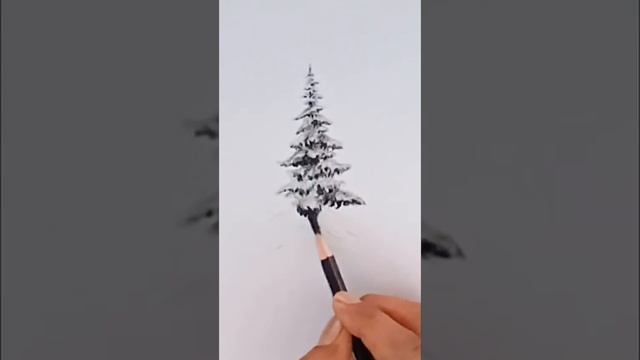 Зимний пейзаж карандашом. Часть 1 | Winter landscape in pencil. Part 1