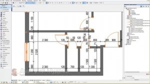 2 Создаём межкомнатные стены в проекте квартиры с помощью Archicad