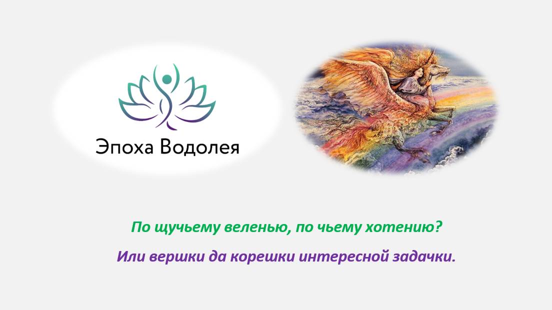 По щучьему веленью, по чьему хотению_ Или вершки да корешки интересной задачки.