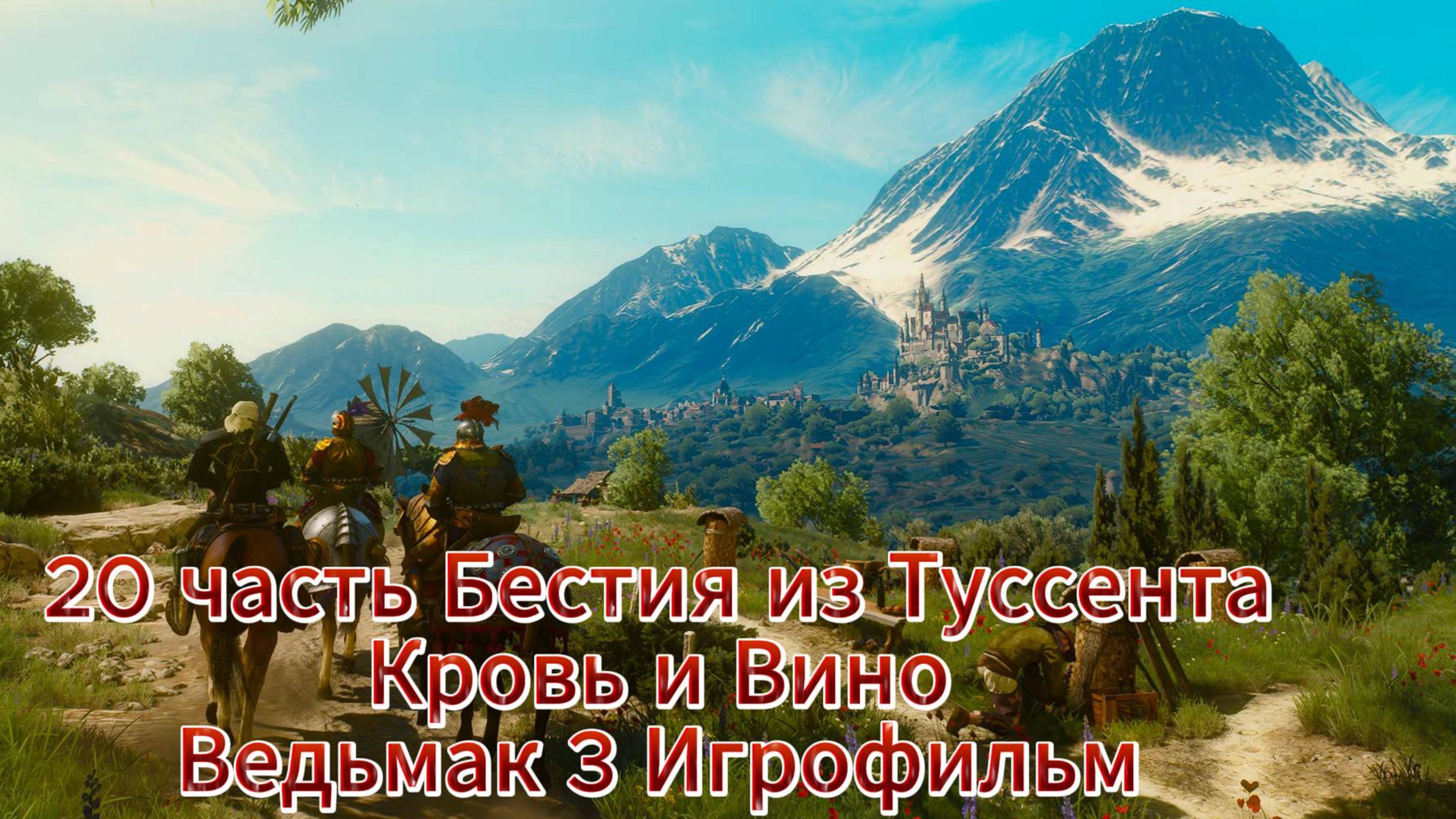 20 часть Бестия из Туссента Кровь и Вино Игрофильм Ведьмак 3  [4K 60fps]