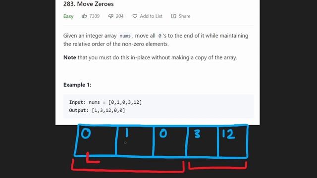 Leetcode 283: Move Zeroes (RU)