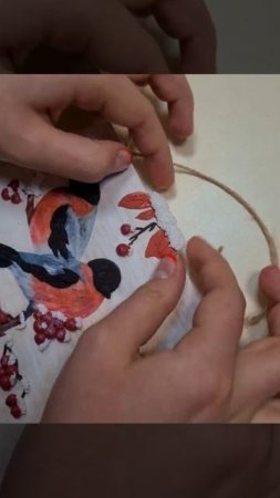 Композиция из полимерной глины снегири